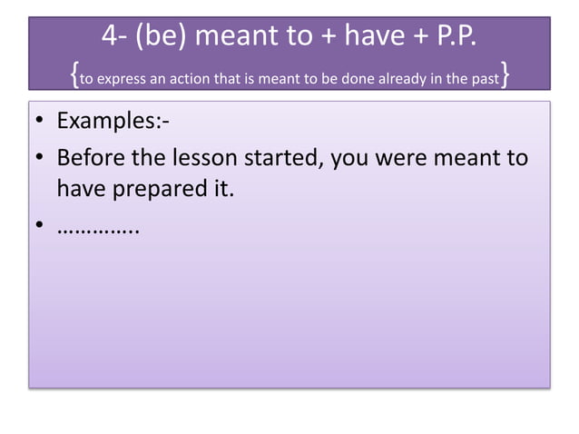 Meaning and form of Meant to vs Supposed to | PPTX