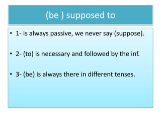Meaning and form of Meant to vs Supposed to | PPTX
