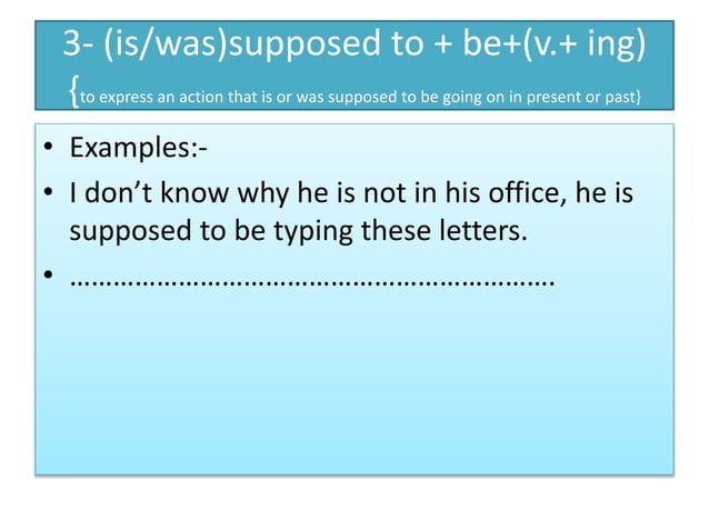 Meaning and form of Meant to vs Supposed to | PPTX