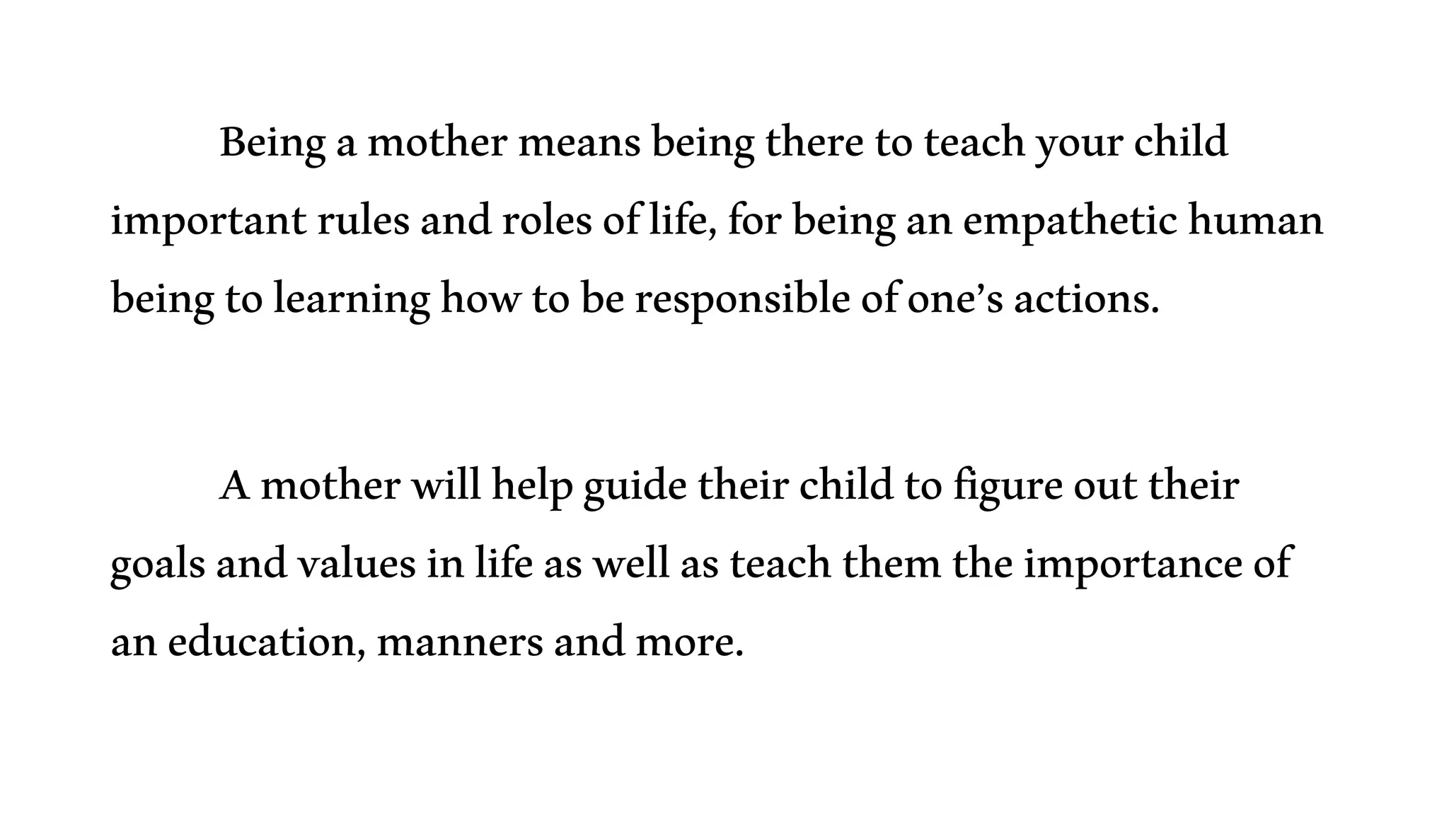The meaning of being a mother | PPTX