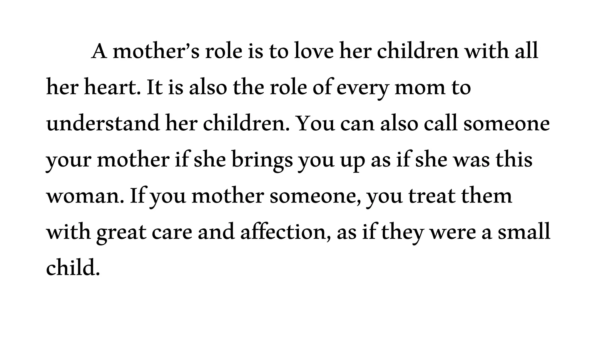 The meaning of being a mother | PPTX