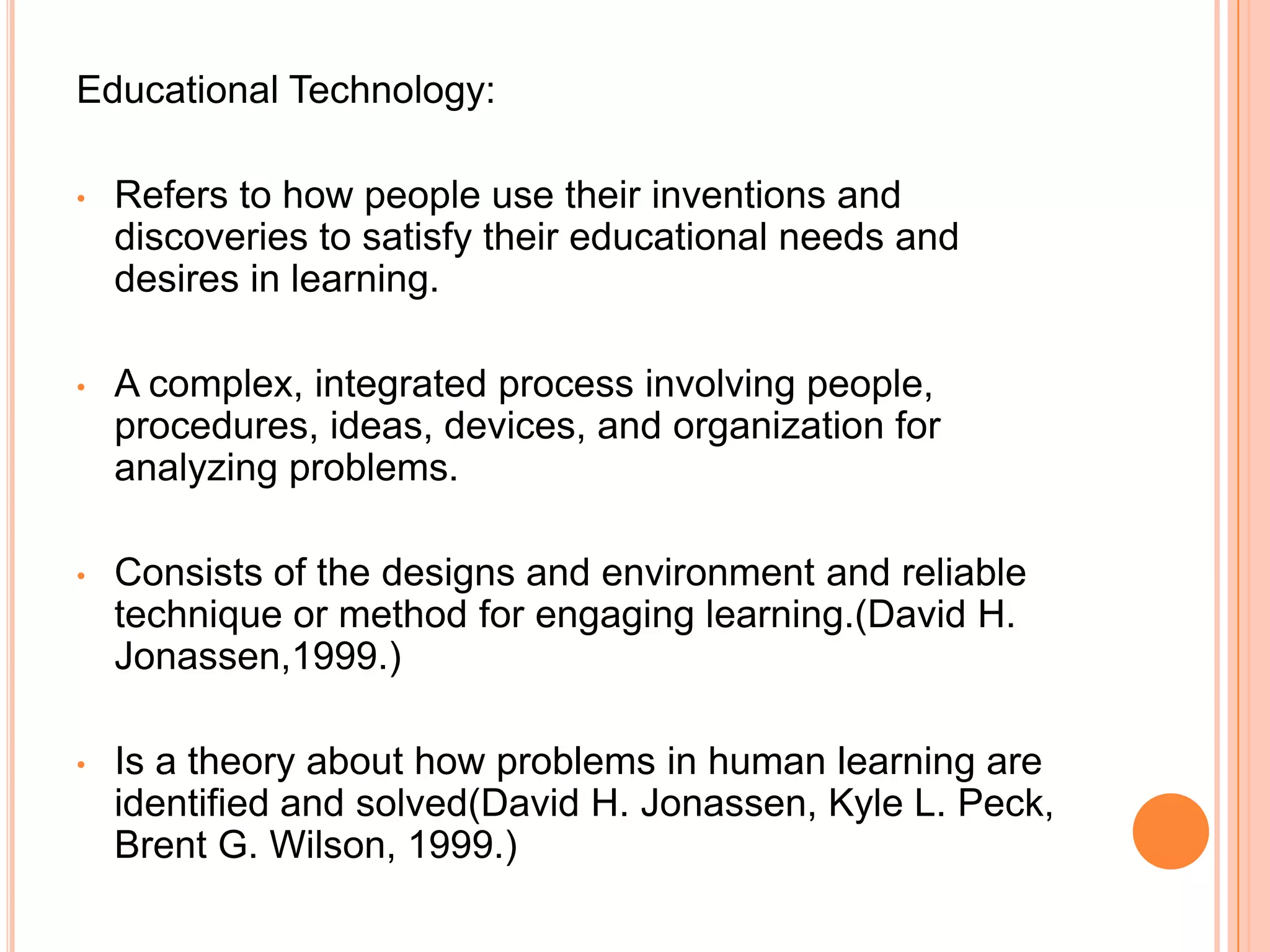 Chapter 1.The meaning of educational technology | PPT