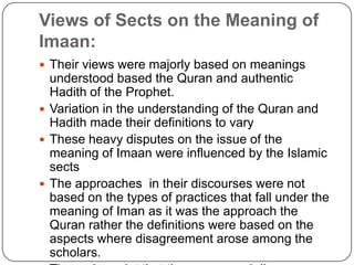 The Meaning of Iman in Islam: The Views of Islamic Sects | PPTX