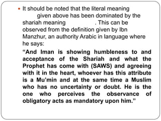 The Meaning of Iman in Islam: The Views of Islamic Sects | PPTX
