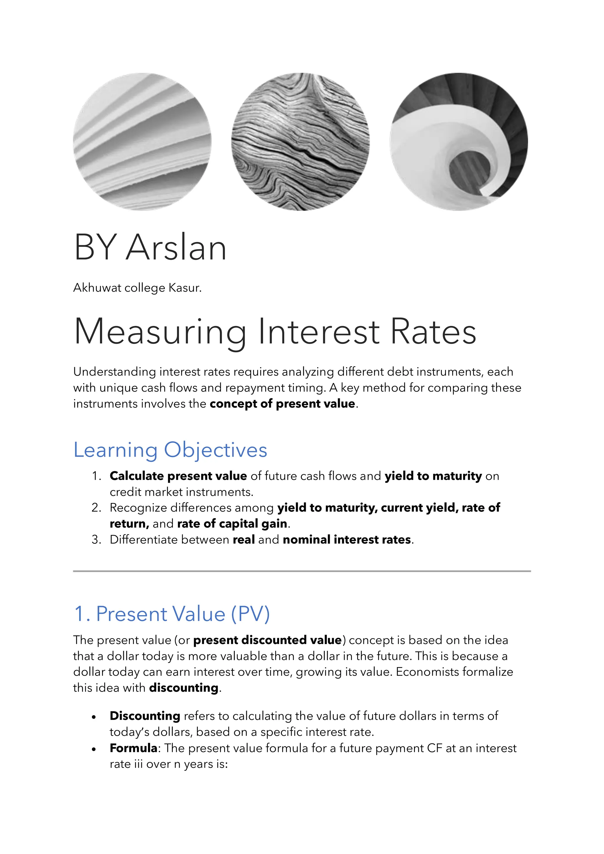 The Meaning of Interest rate Chp 4 Money and banking.pdf