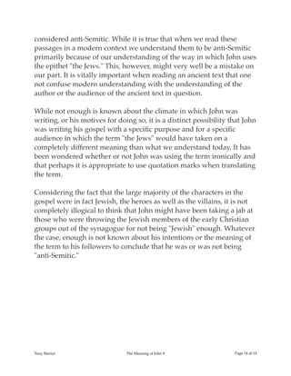 The Meaning of John 9 | PDF