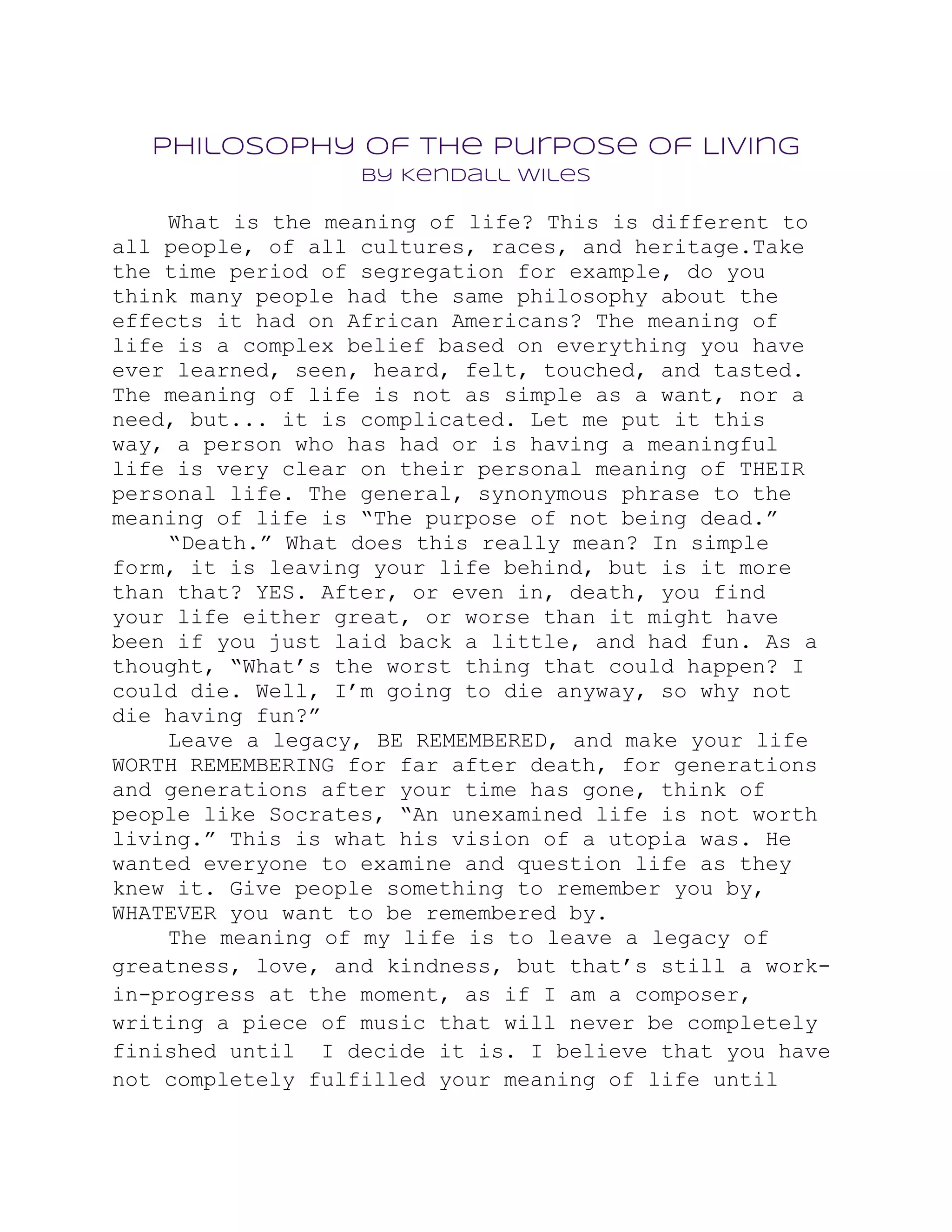 The meaning of life | PDF