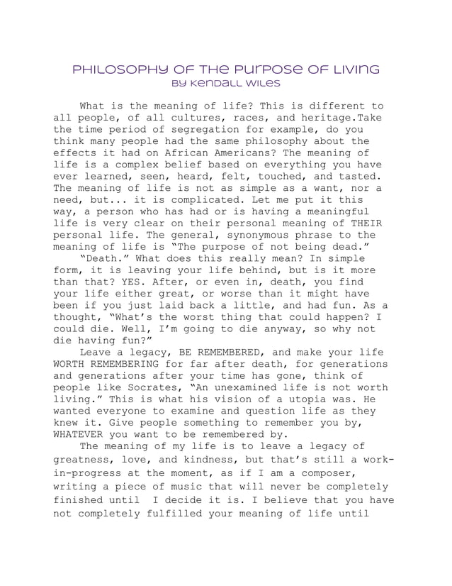 The meaning of life | PDF | Religion & Spirituality