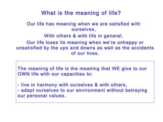 The meaning of life | PPT