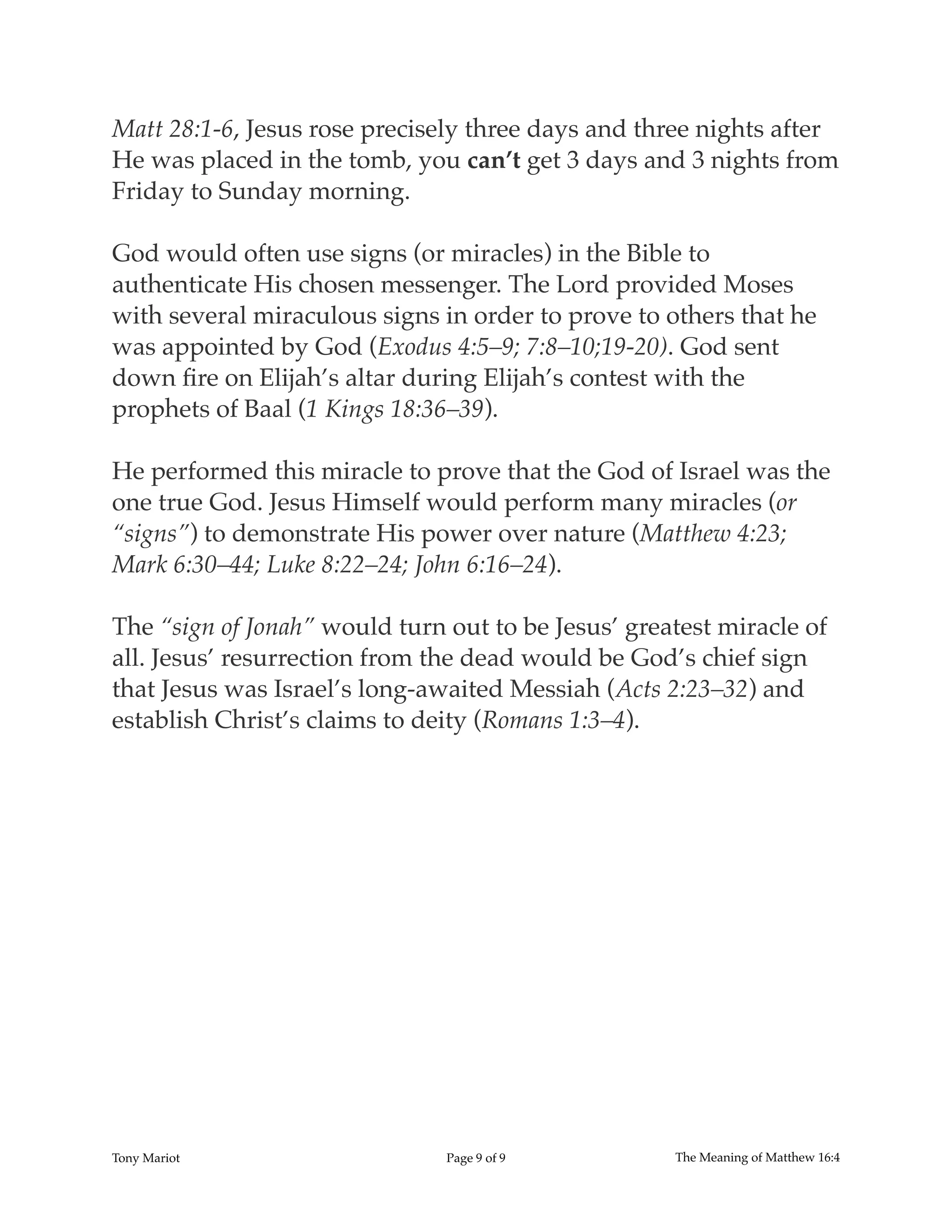 The Meaning of Matthew 16:4 | PDF