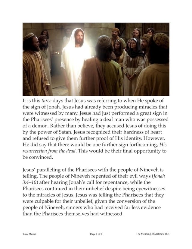 The Meaning of Matthew 16:4 | PDF