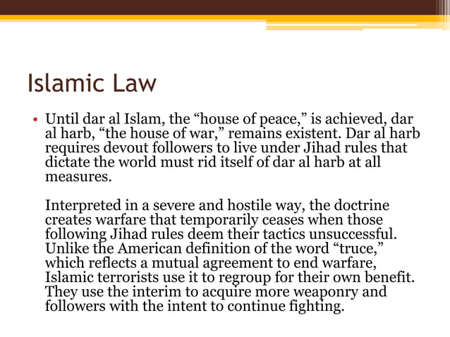The Meaning of Peace and Truce under Islamic Law | PPT