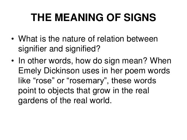 The meaning of signs