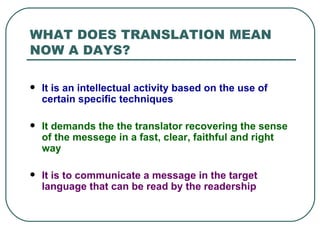 The meanings of translation | PPT
