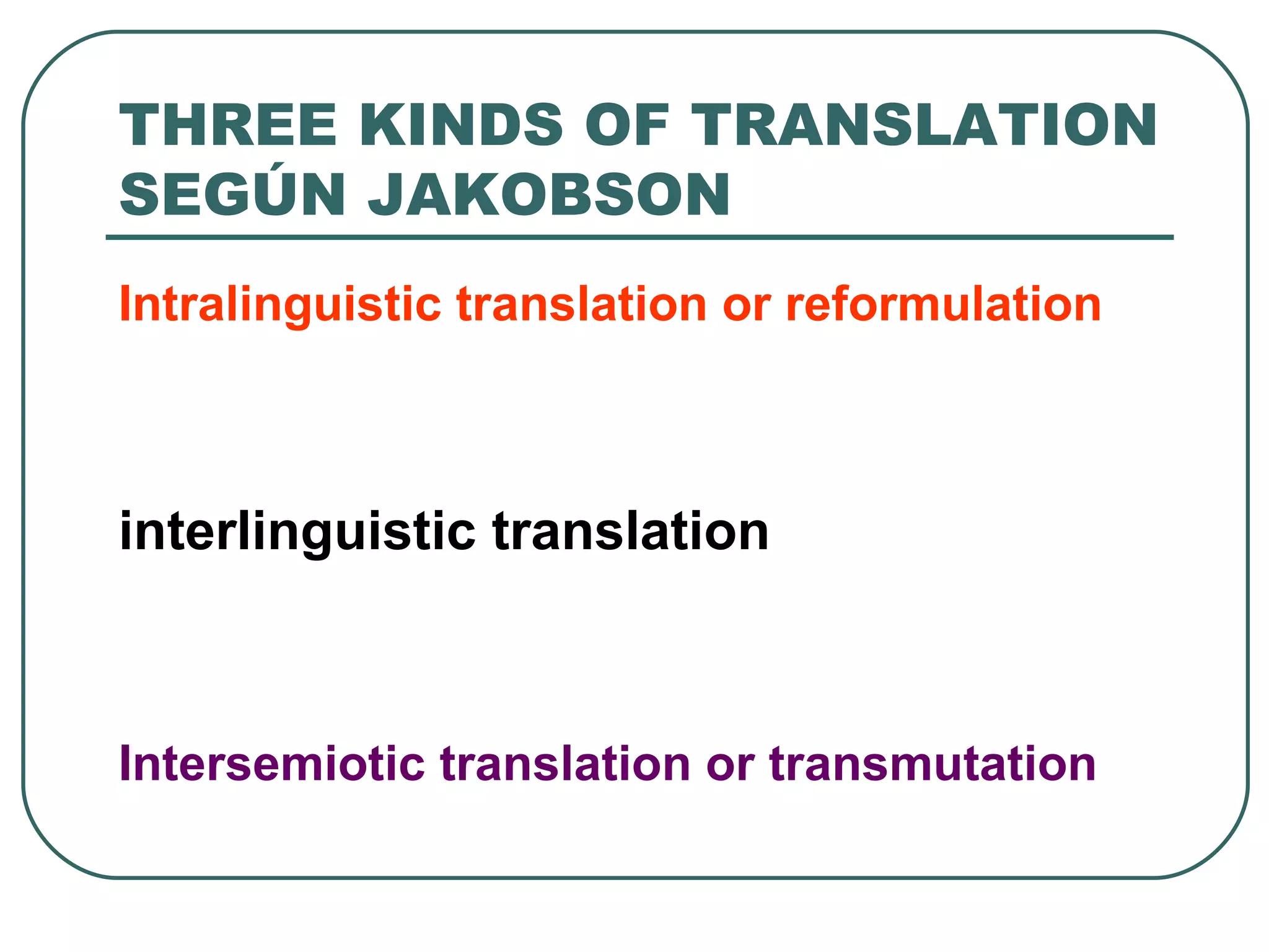 The meanings of translation | PPT