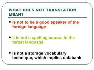 The meanings of translation | PPT
