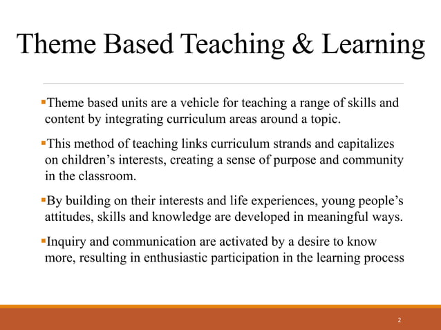 Theme Based Teaching & Learning | PPTX | Primary Education | Education