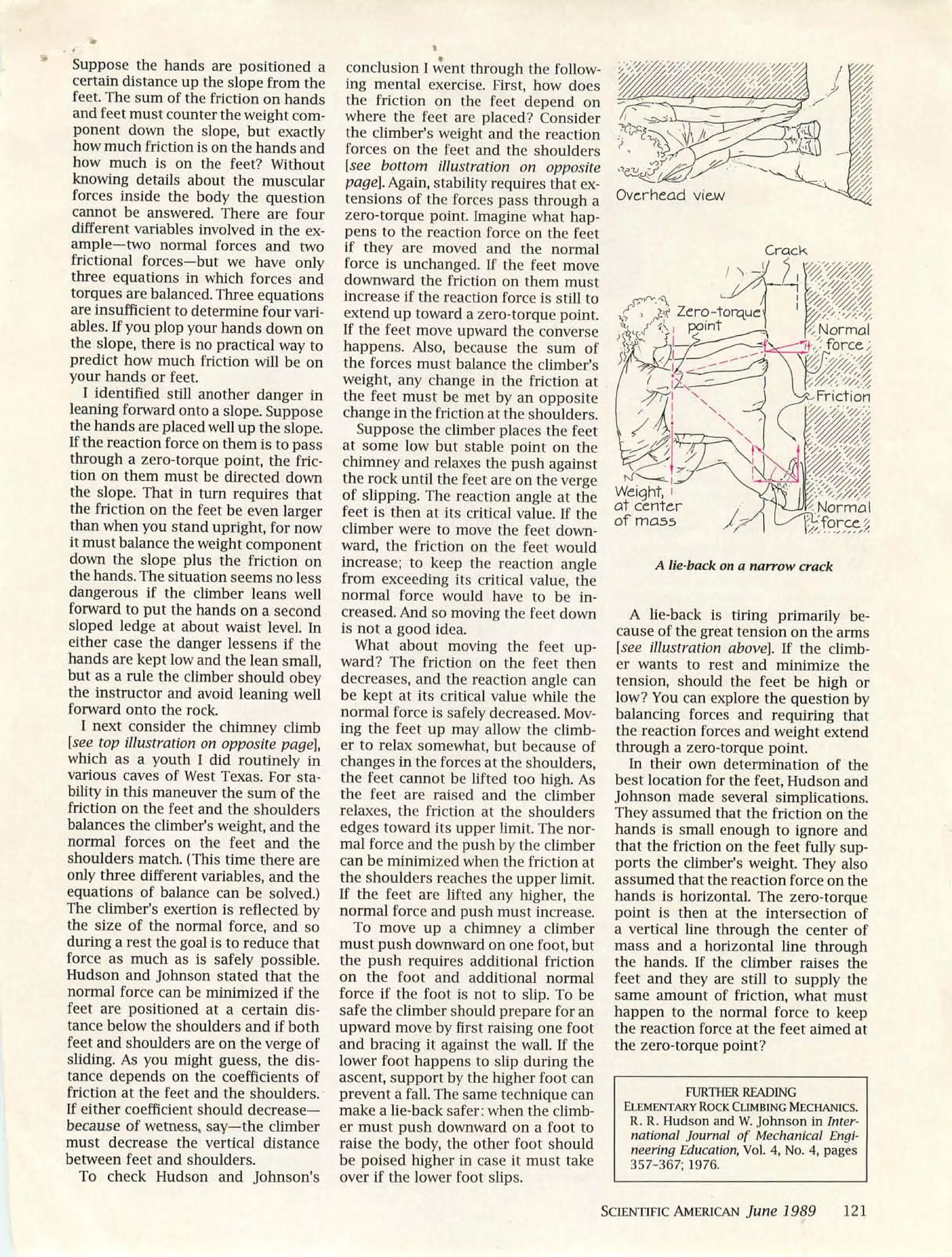 The mechanics of rock climbing the amateur scientist | PDF