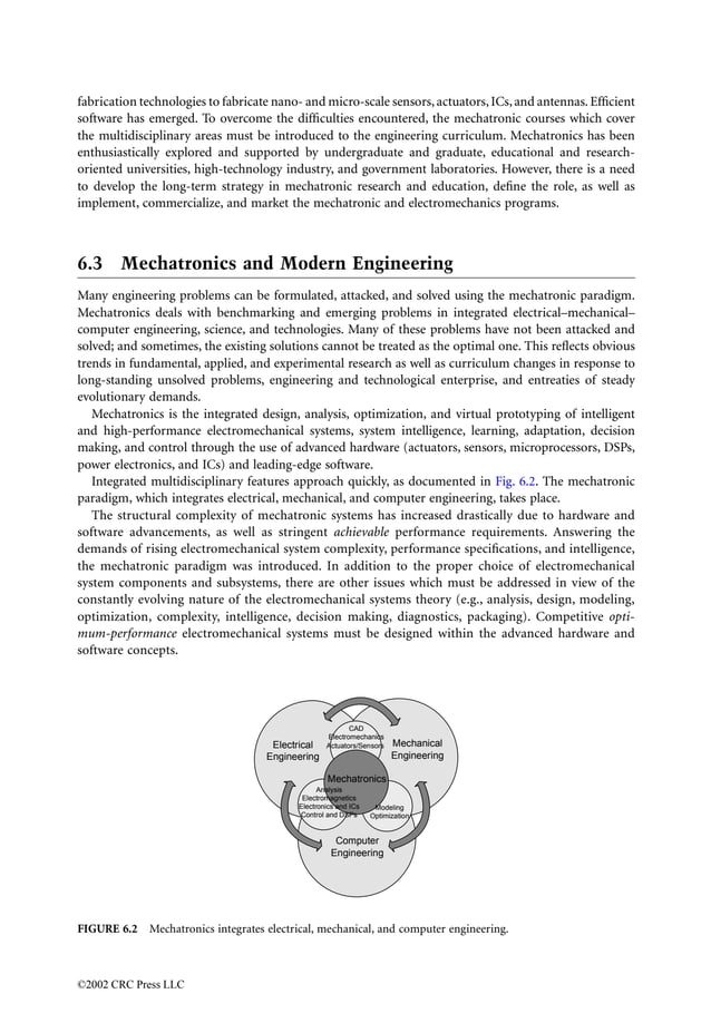 The Mechatronics Handbook provides step by step approach towards Mechatronics | PDF
