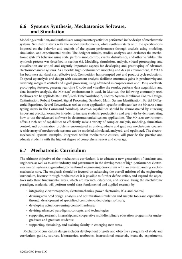 The Mechatronics Handbook provides step by step approach towards Mechatronics | PDF