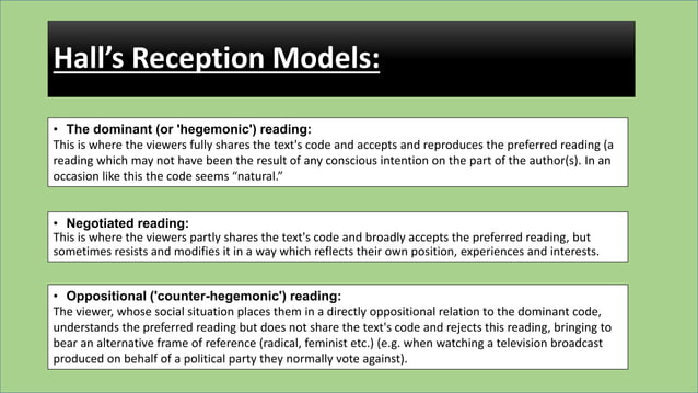 The Media Reception Theory: | PPTX