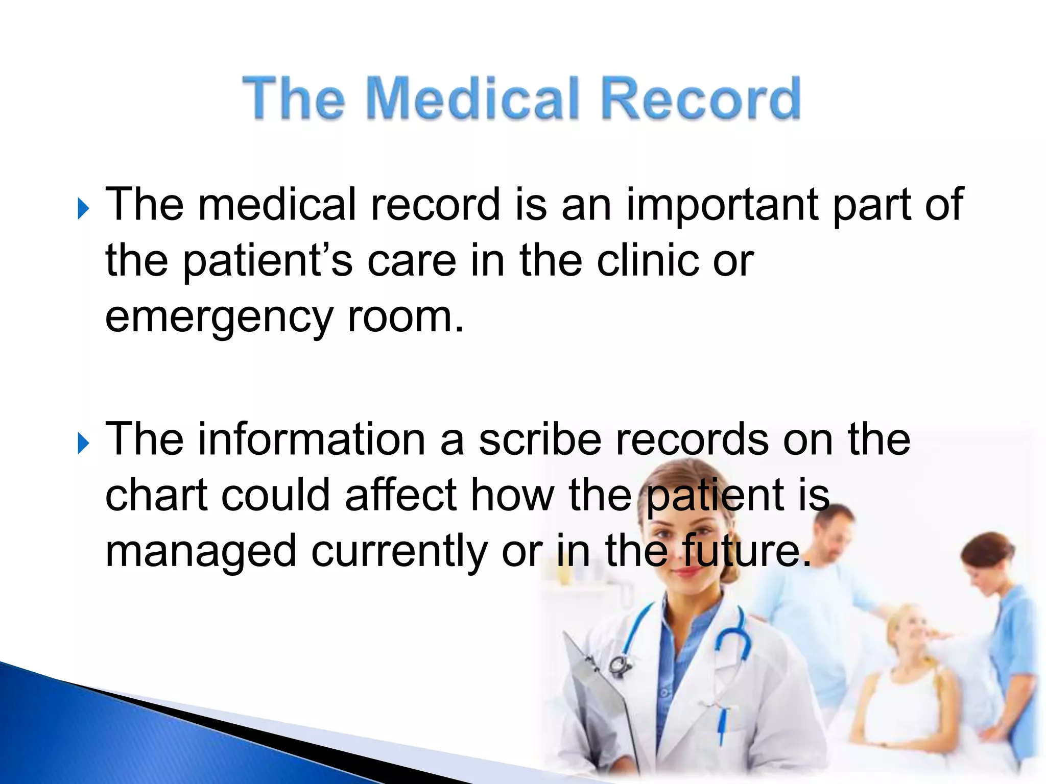 Medical Record for Medical Scribes | PPTX