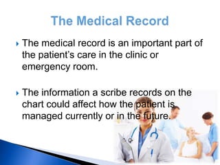 Medical Record for Medical Scribes | PPTX