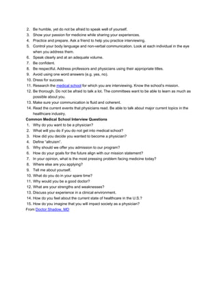 The medical school interview | PDF