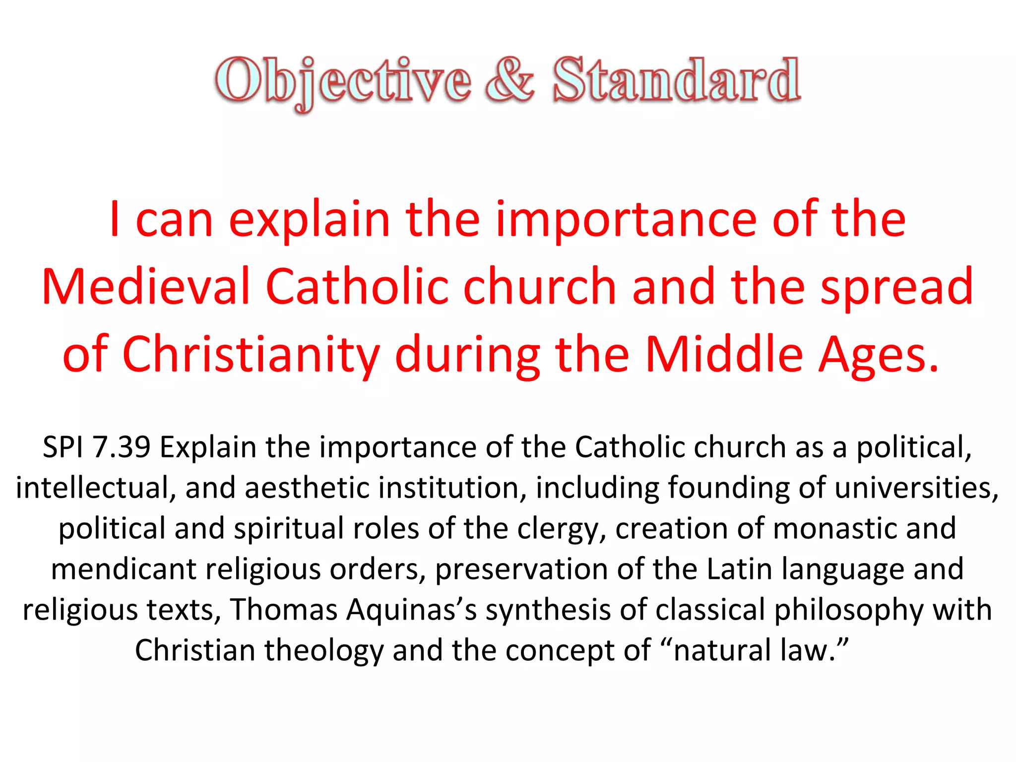 The Medieval Catholic Church | PPT