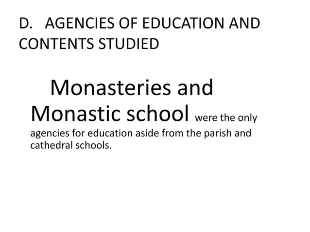 The medieval education (monastic, scholastic, chivalric) | PPTX ...