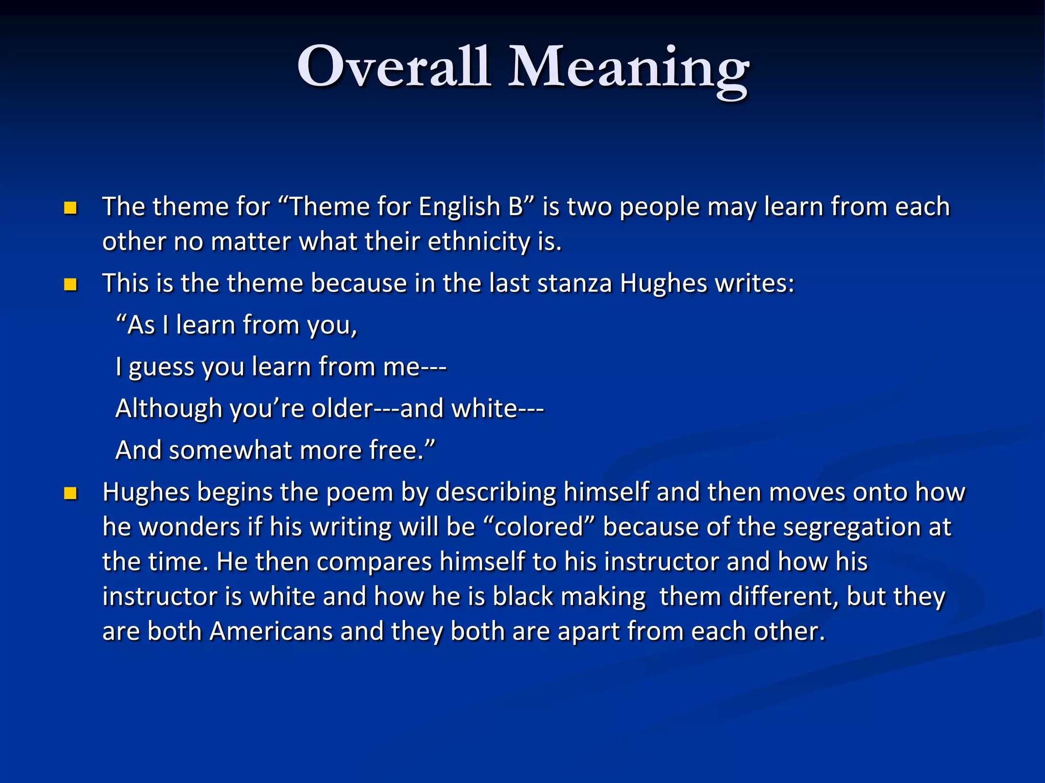 Theme for english b | PPTX