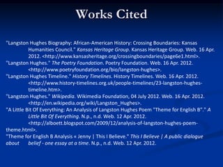 Theme for english b | PPTX | Poetry | Books and Literature