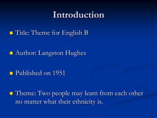 Theme for english b | PPTX