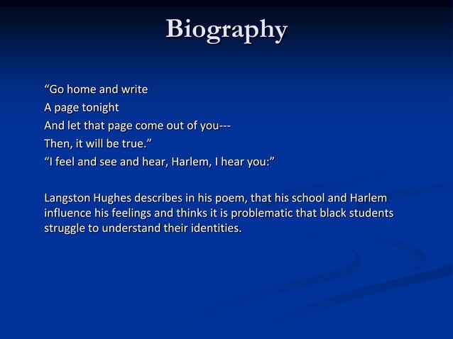 Theme for english b | PPTX | Poetry | Books and Literature