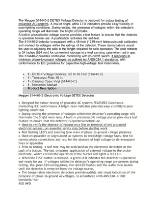 The megger 514440 | PDF