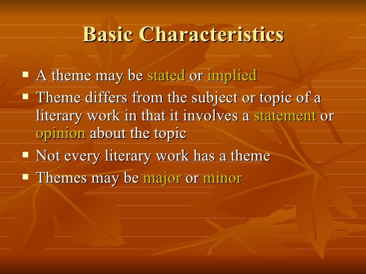 Theme In Literature theme-in-literature