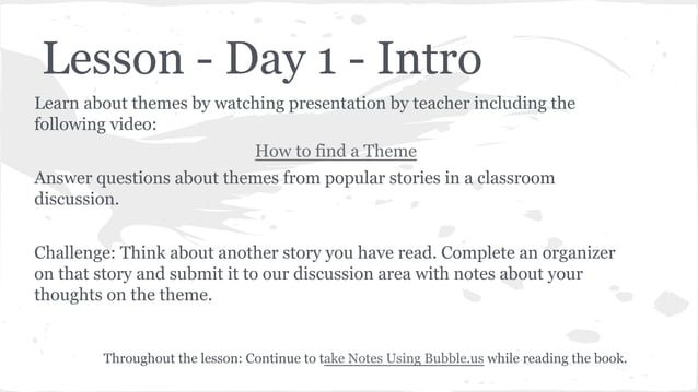 Virtual Lesson Plan: Theme | PDF