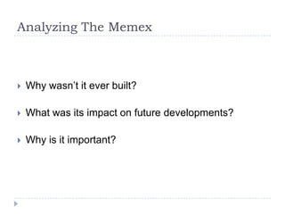 The memex presentation | PPTX