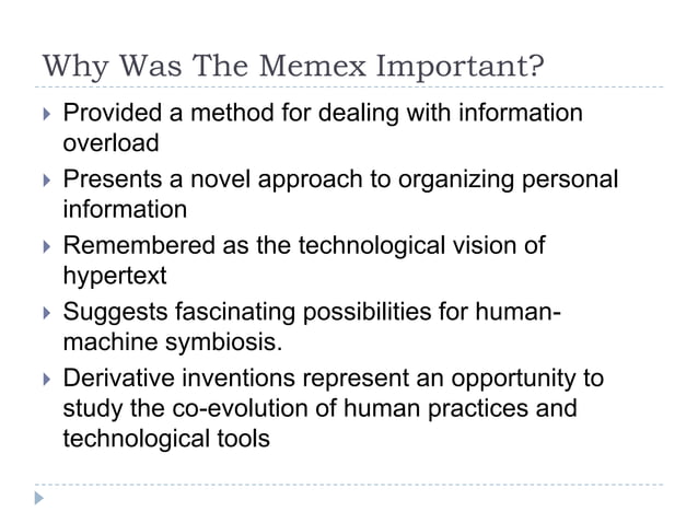 The memex presentation | PPTX | Computing | Technology & Computing