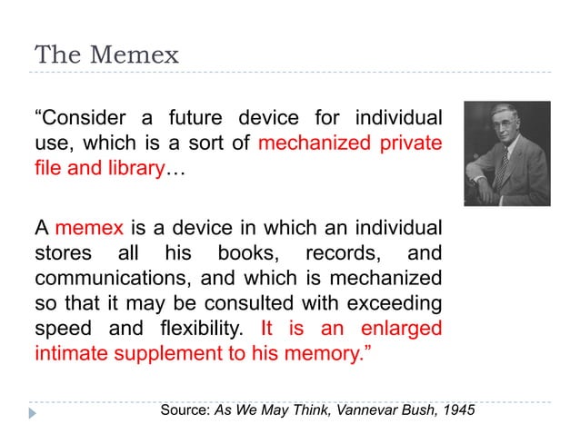 The memex presentation | PPTX | Computing | Technology & Computing