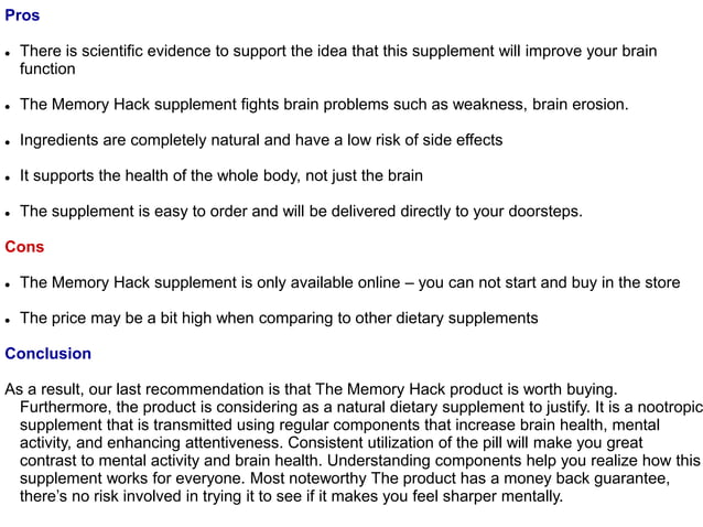 The memory hack | PPT