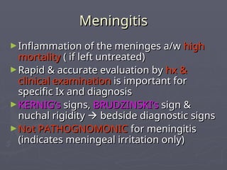 THE MENINGEAL SIGNS, Kernig and Brudzniski.ppt