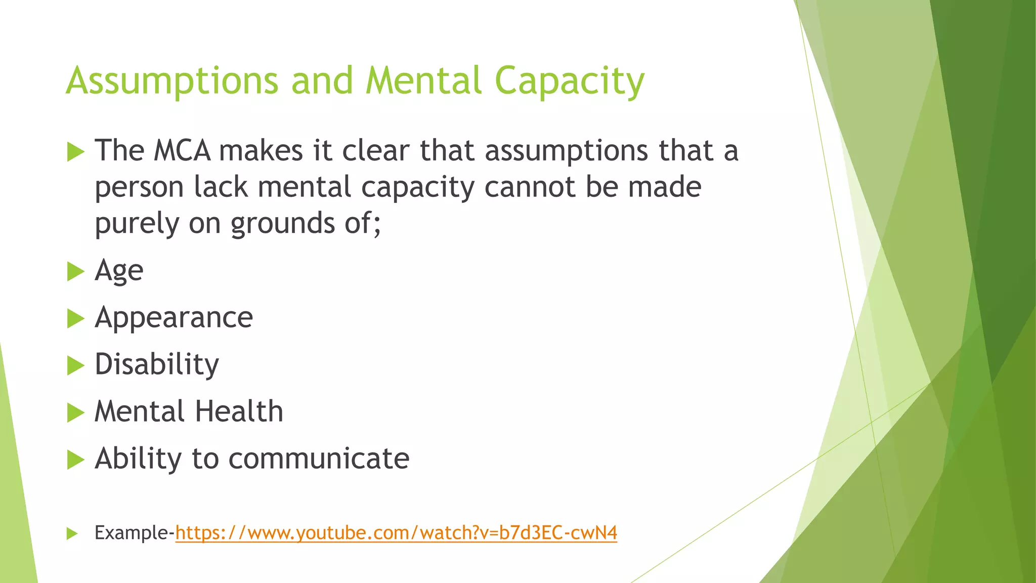 The mental capacity act | PPTX