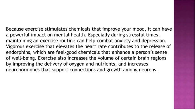 The Mental Health Benefits of Exercise | PPT