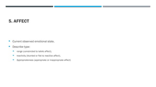 The mental State Examination and Descriptive Psychopathology 2021 ...