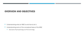 The mental State Examination and Descriptive Psychopathology 2021 ...