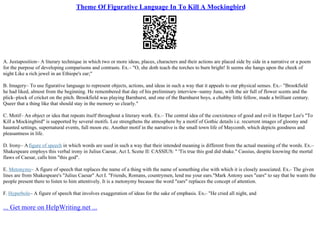 Theme Of Figurative Language In To Kill A Mockingbird | PPT