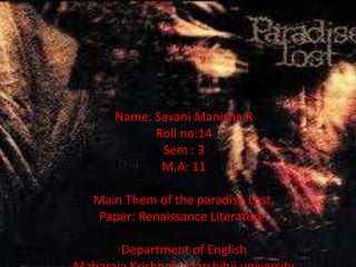 Theme of paradise lost | PPTX