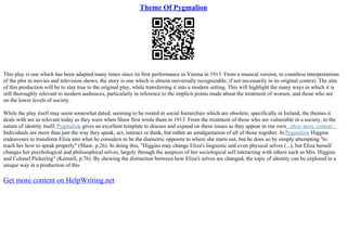 Theme Of Pygmalion | PDF