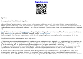 Theme Of Pygmalion | PDF